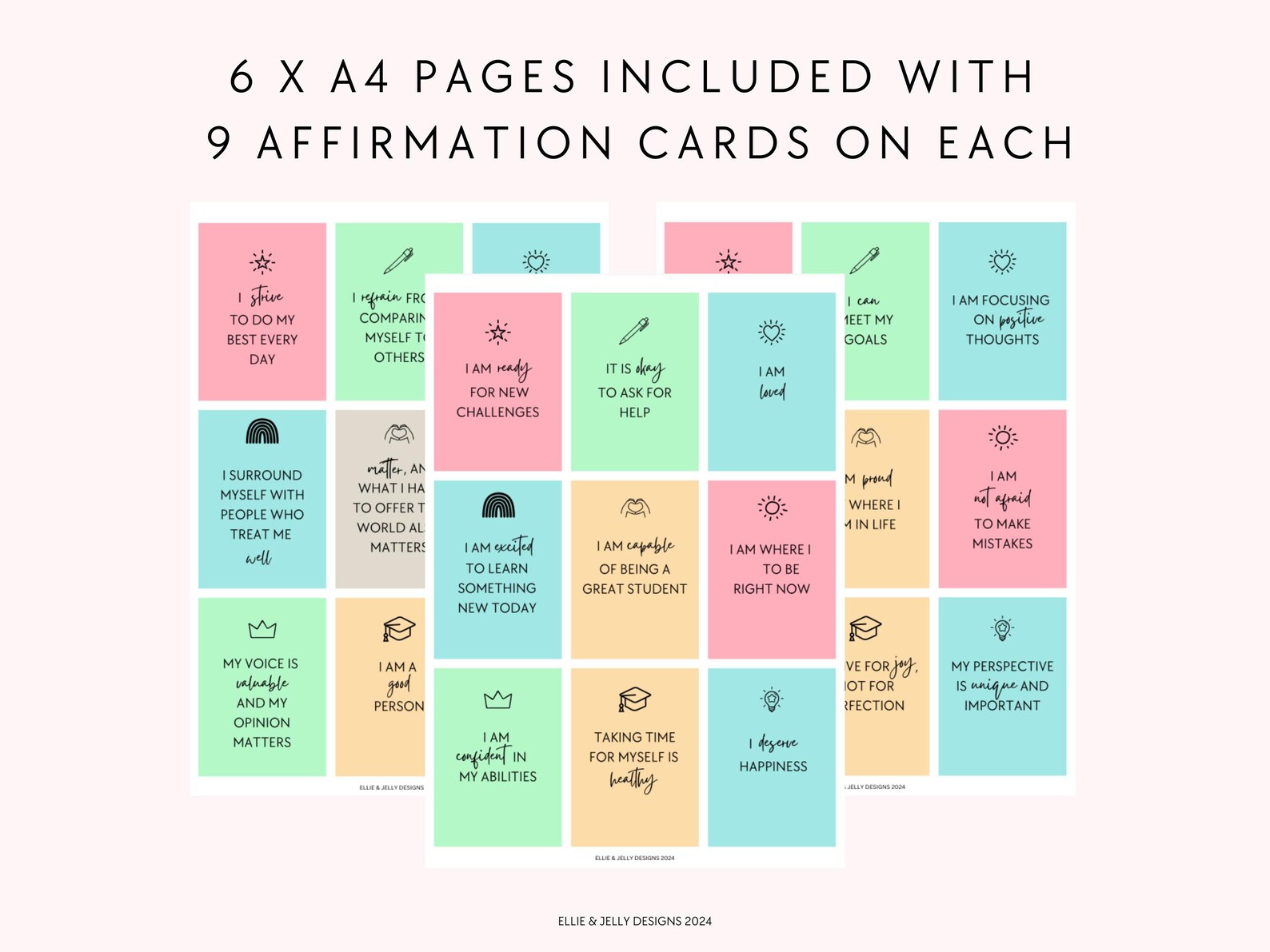 Printable Affirmation Cards for University & College Students ...