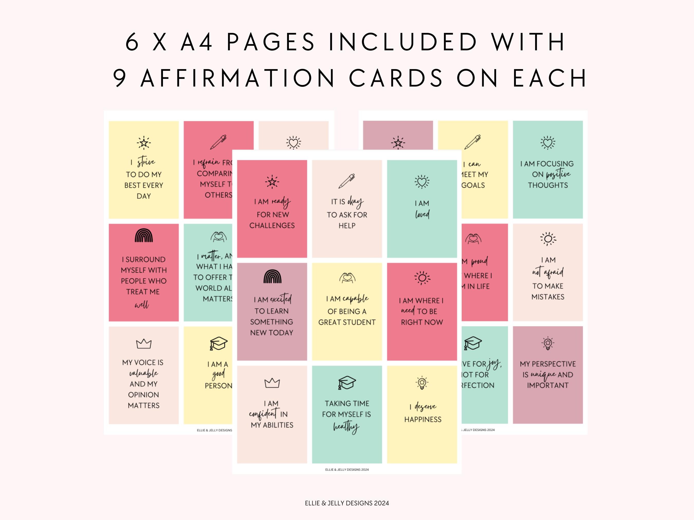 Printable Affirmation Cards for University & College Students ...