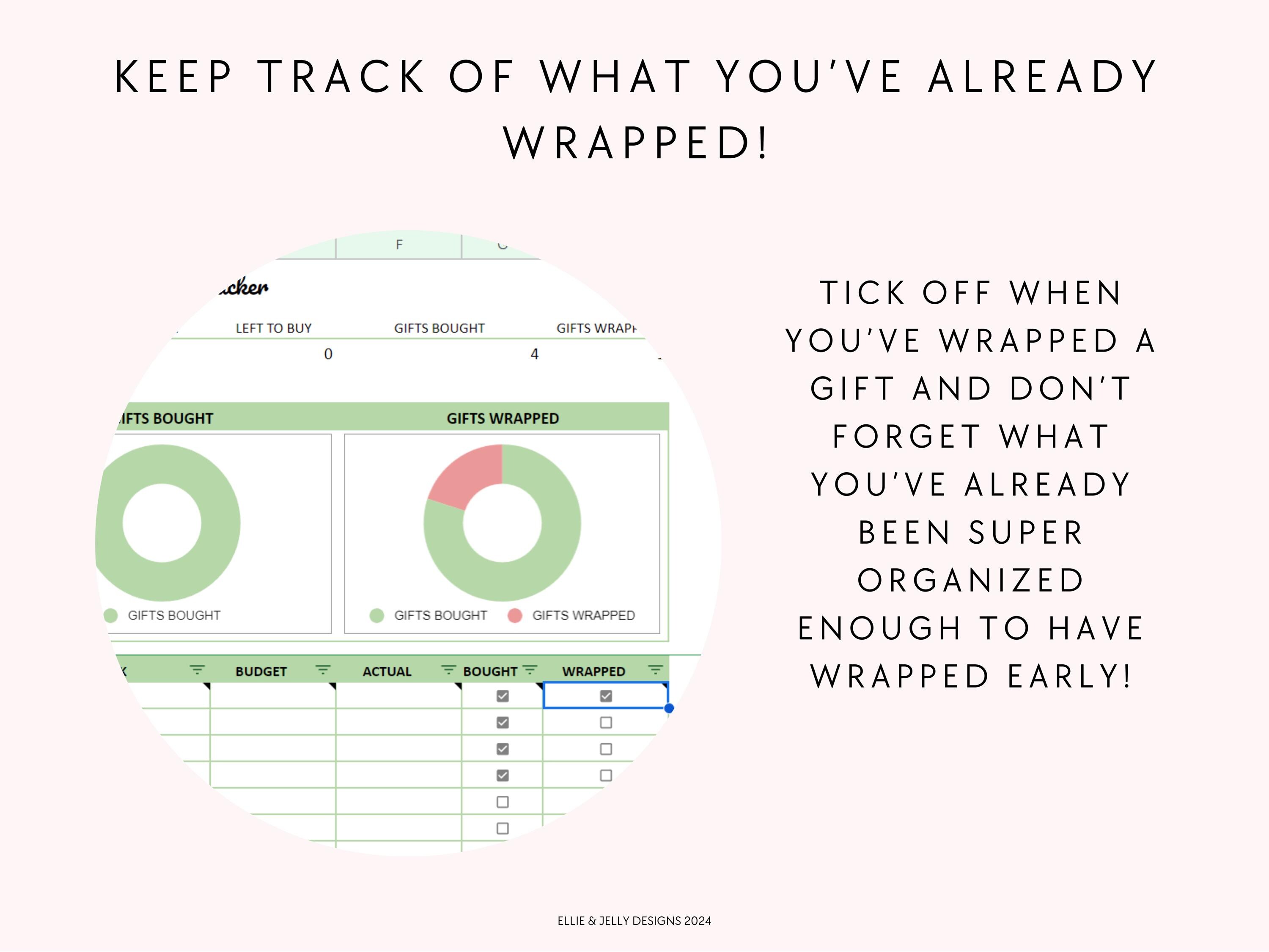 Christmas Gift & Card Tracker Google Sheets Template | Budget Planner ...