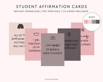 Printable Affirmation Cards for University & College Students ...