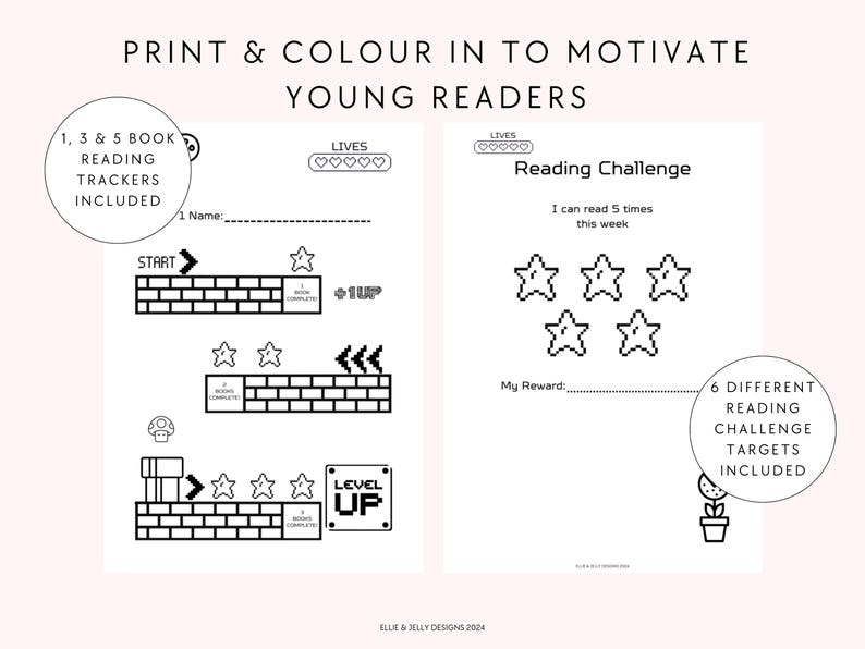 Kids Gaming Theme Reading Tracker | Book Challenge | Reading ...