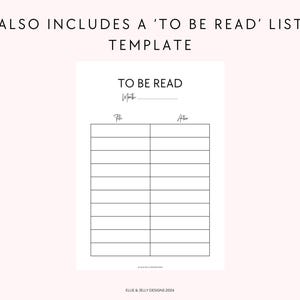 Reading Tracker & to Be Read List | Goodnotes Compatible Printable Book ...
