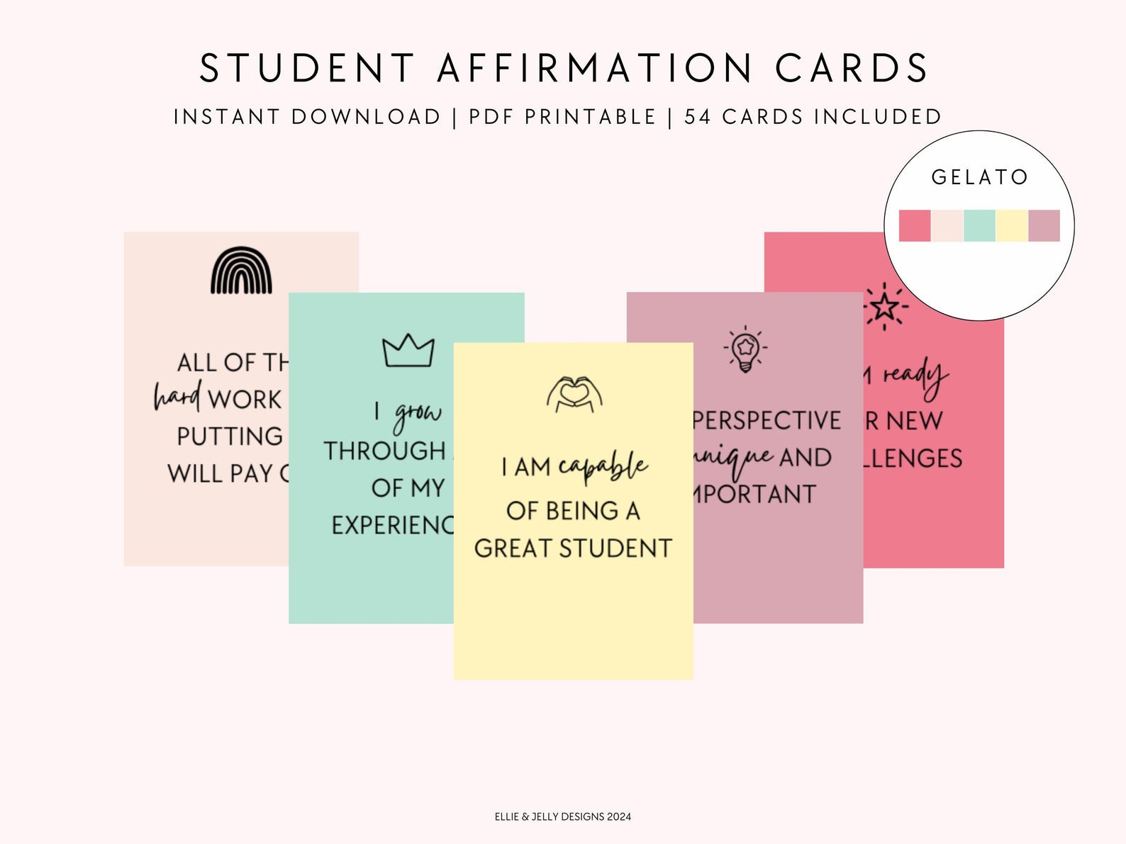 Printable Affirmation Cards for University & College Students ...