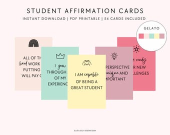 Printable Affirmation Cards for University & College Students ...