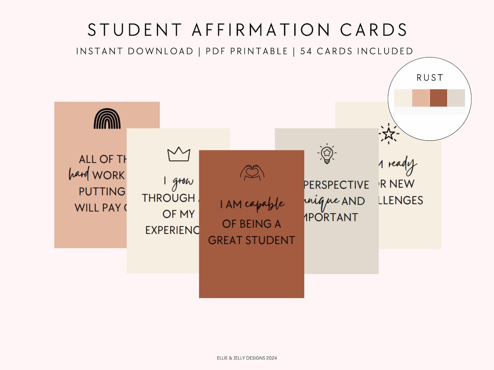 Printable Affirmation Cards for University & College Students ...