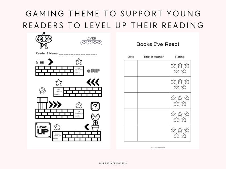 Kids Gaming Theme Reading Tracker | Book Challenge | Reading ...