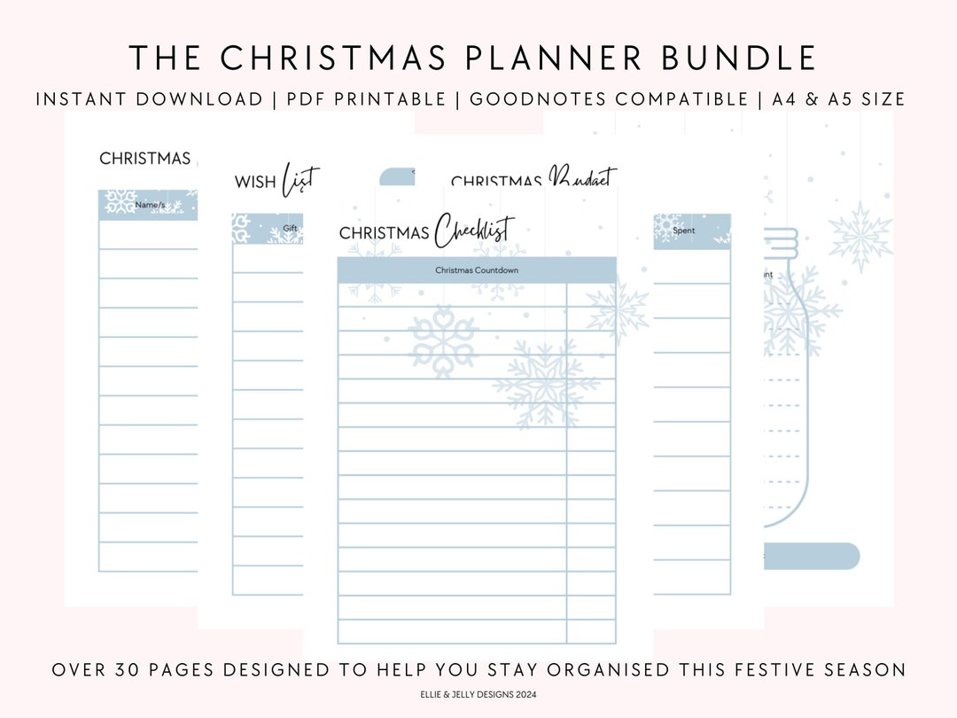Christmas Planner Printable Template Bundle | Goodnotes Compatible ...