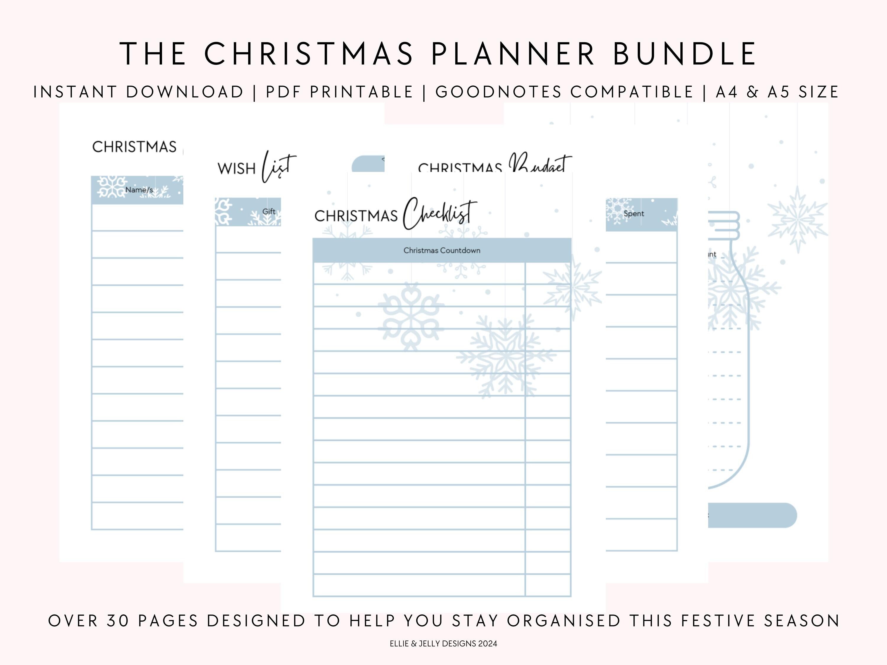 Christmas Planner Printable Template Bundle | Goodnotes Compatible ...
