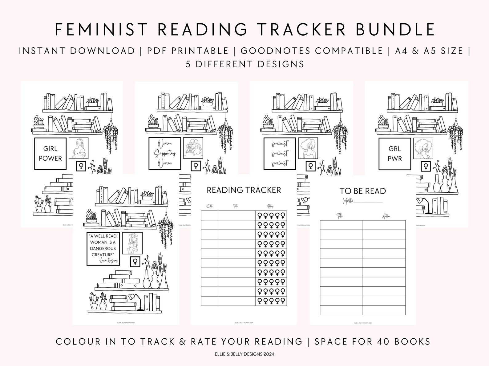 Reading Tracker Bundle & to Be Read List | Goodnotes Compatible ...