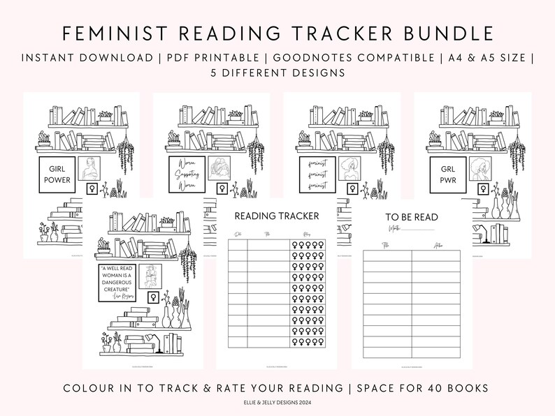 Reading Tracker Bundle & to Be Read List | Goodnotes Compatible ...