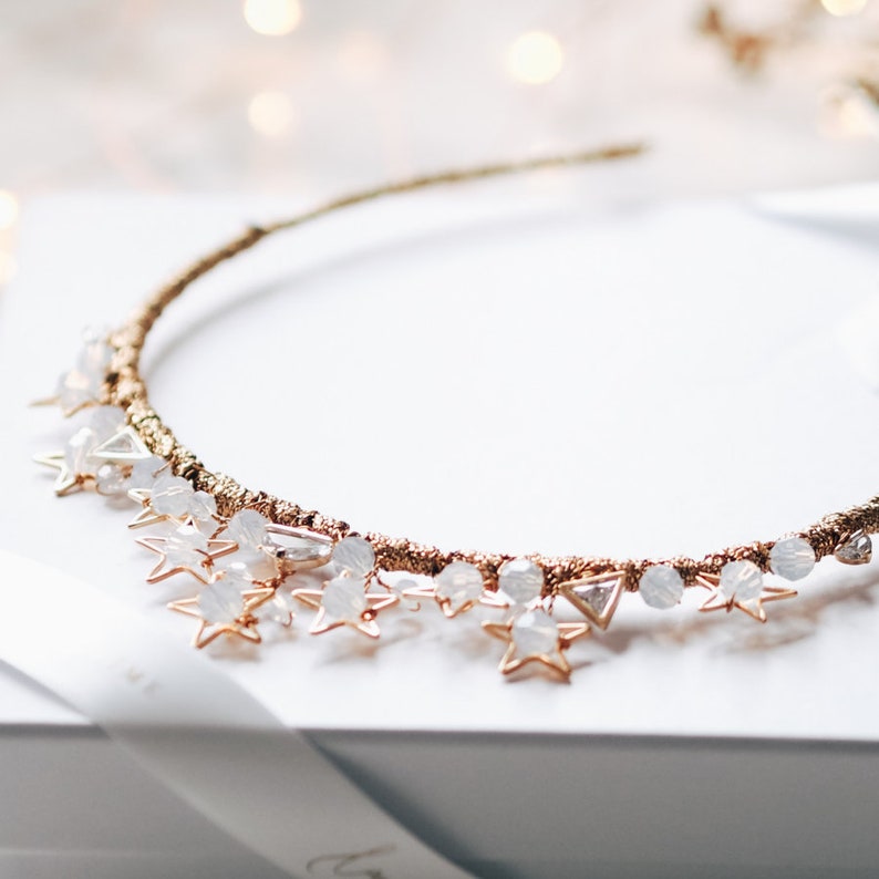 Gold Star Tiara Bridal Tiara Crystal Wedding Crown Star Crown - Etsy