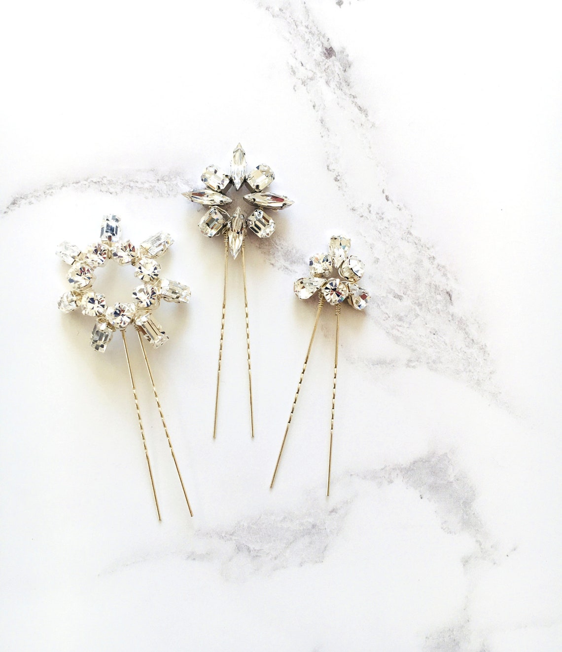 Silver wedding hair pin Bridal Hair Accessories Rhinestone | Etsy