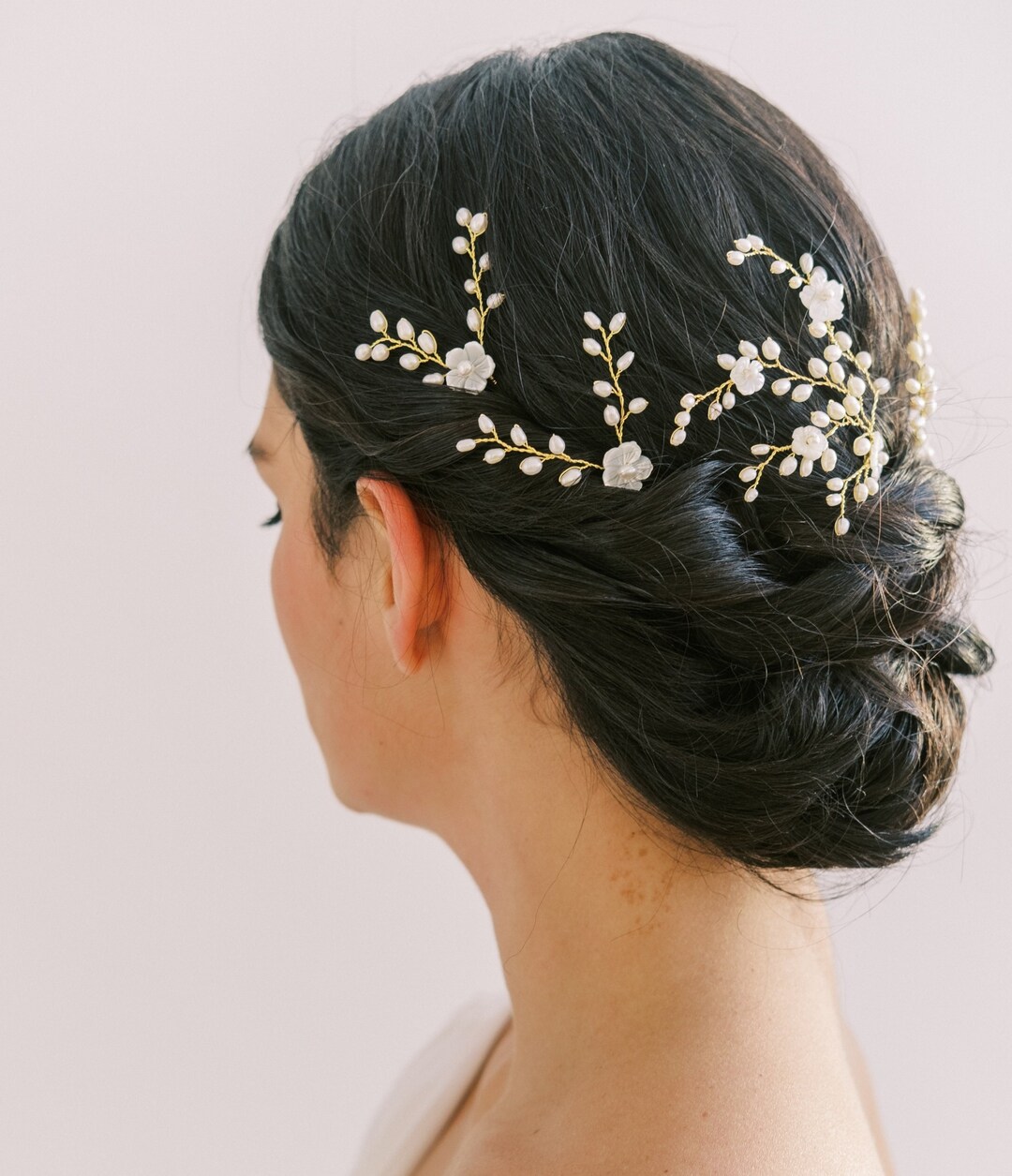 Flower Wedding Hairpin, Pearl Bridal Headdress, Pearl Flower Hair Pin ...