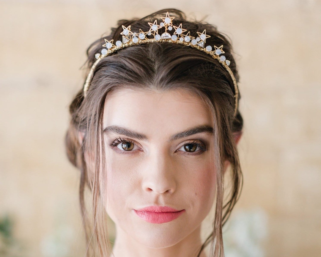 Gold Star Tiara Bridal Tiara Crystal Wedding Crown Star Crown Swarovski ...