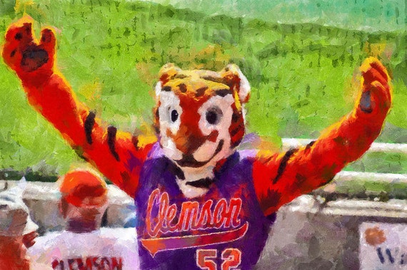 Clemson Tiger Giclee' Print on Watercolor Paper | Etsy