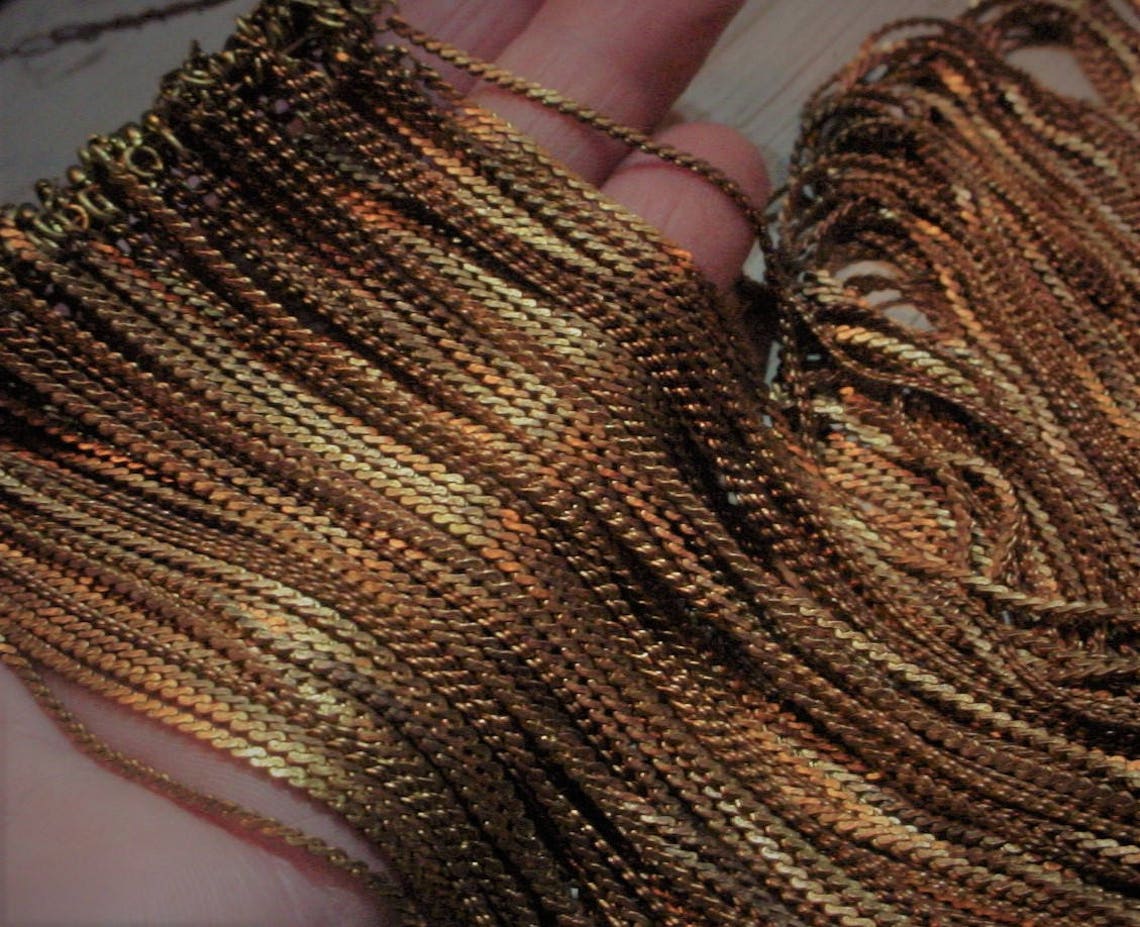 18 Inch Vintage Brass Neck Chains 1mm Fineclasp Strong - Etsy