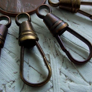 12pc Watch Fob Clips Large Neck Chain Clasps Vintage Solid Brass ...