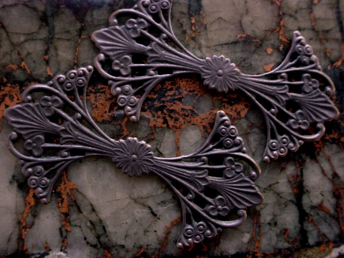 Lot Art Nouveau Bow Shape Filigrees Victorian Vintage Design - Etsy