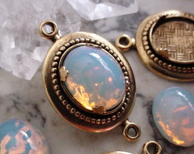 Lot Vintage 10x8 Mm Pinfire Pin Fire Opal Art Glass Cabs | Etsy