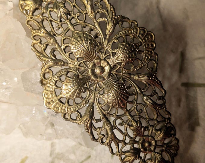 Very Vintage Brass Filigree Lamp Finial Victorian Large Open Work ...