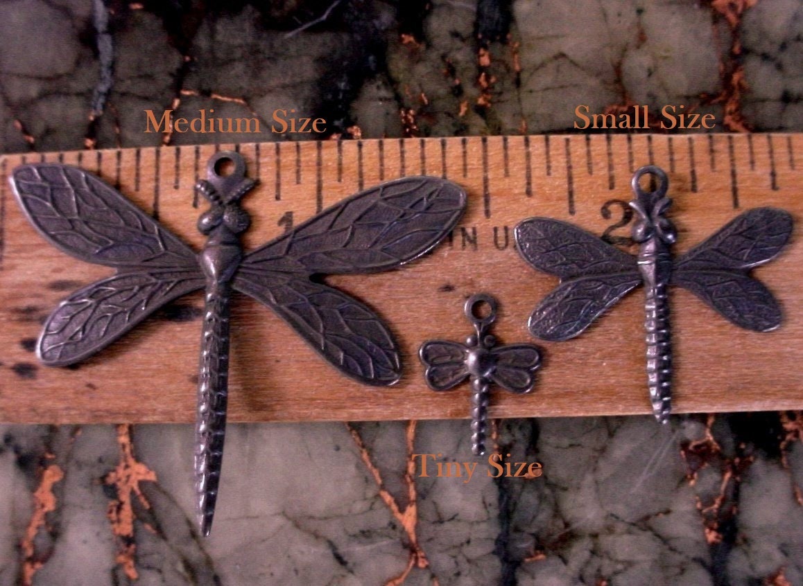 Lot Dragonfly Mix Lot Medium Small Tiny Oxidized Brass Vintage - Etsy