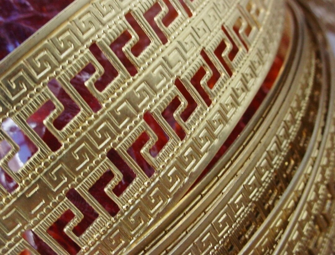 Per Foot Footage Egyptian Roman Keyhole Vintage Stl Raw Gold - Etsy
