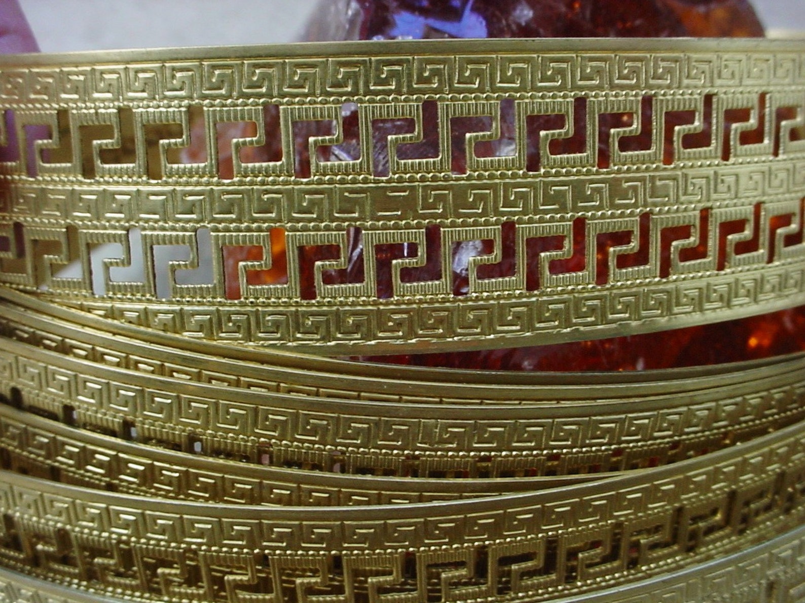 Per Foot Footage Egyptian Roman Keyhole Vintage Stl Raw Gold - Etsy