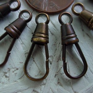 12pc Watch Fob Clips Large Neck Chain Clasps Vintage Solid Brass ...