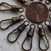 12pc Watch Fob Clips Large Neck Chain Clasps Vintage Solid Brass ...