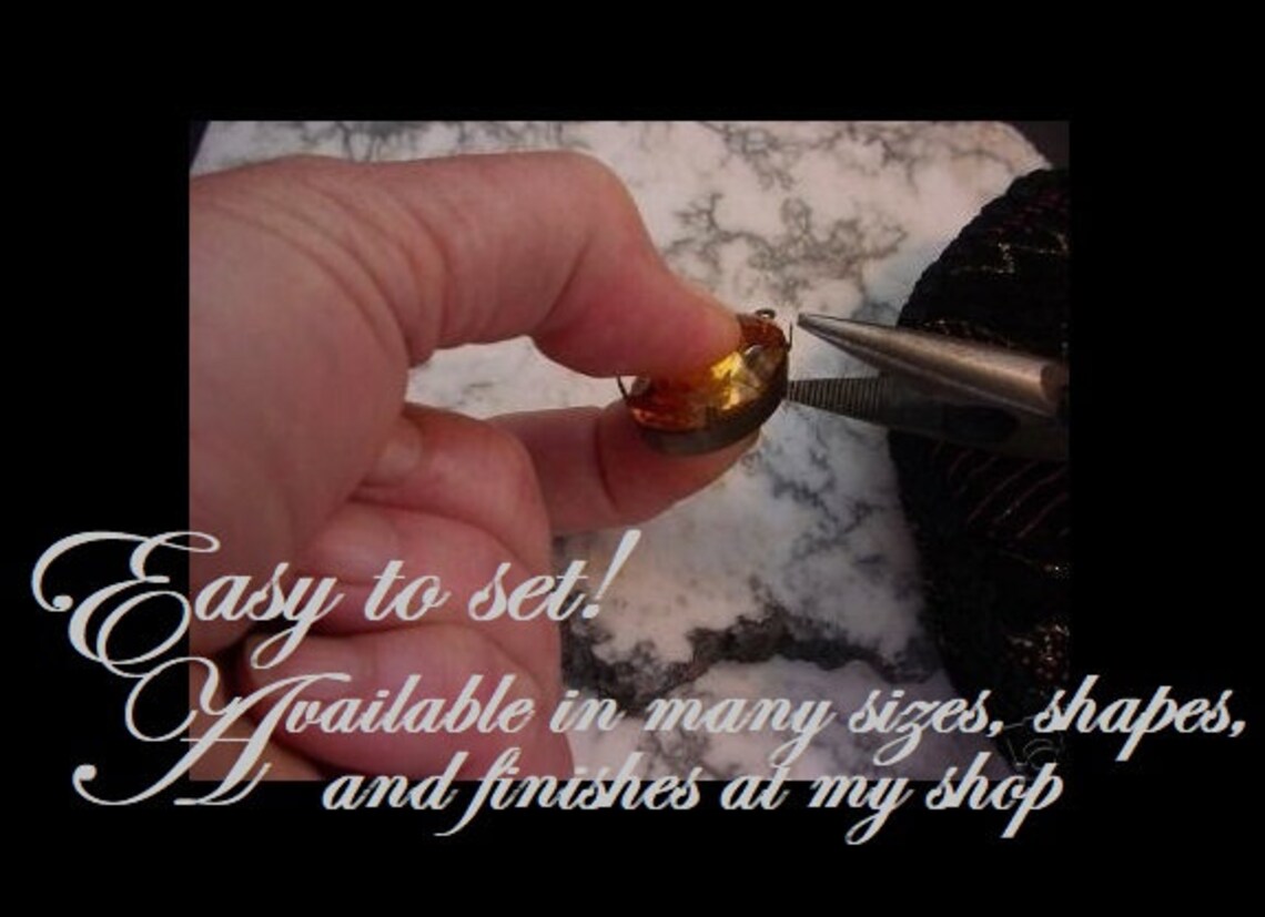 8 Settings 8 Swarovski Crystal Stones Vintage 29ss 4 Prong - Etsy