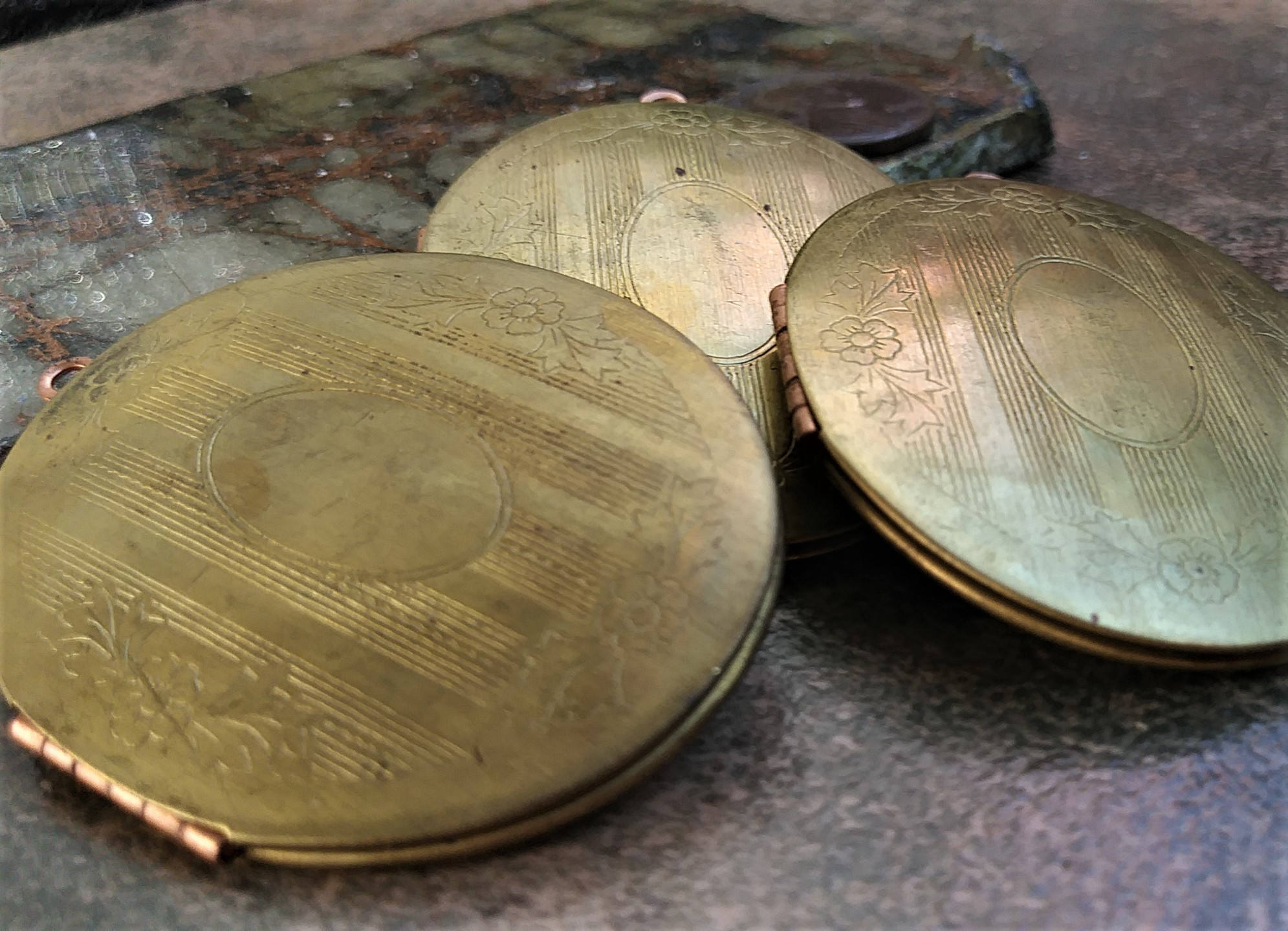 4pc Vintage 50mm Solid Brass Locket Wholesale Copper Steel | Etsy