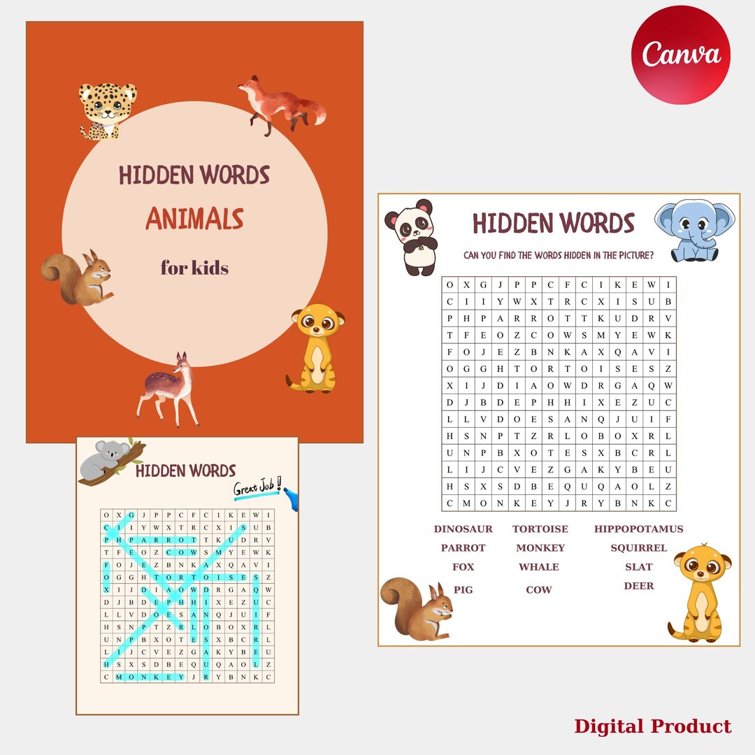Engaging Hidden Words Game for Kids Aged 5-10, Gifts for Kids ...
