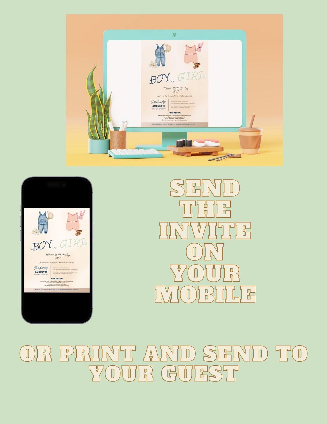 Elegant Baby Shower Invitations , Baby Shower Invitations ,text Message Invite , Person Editable ...