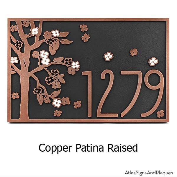 Blossom Tree Address or Welcome Plaque with Painted Flowers | Etsy