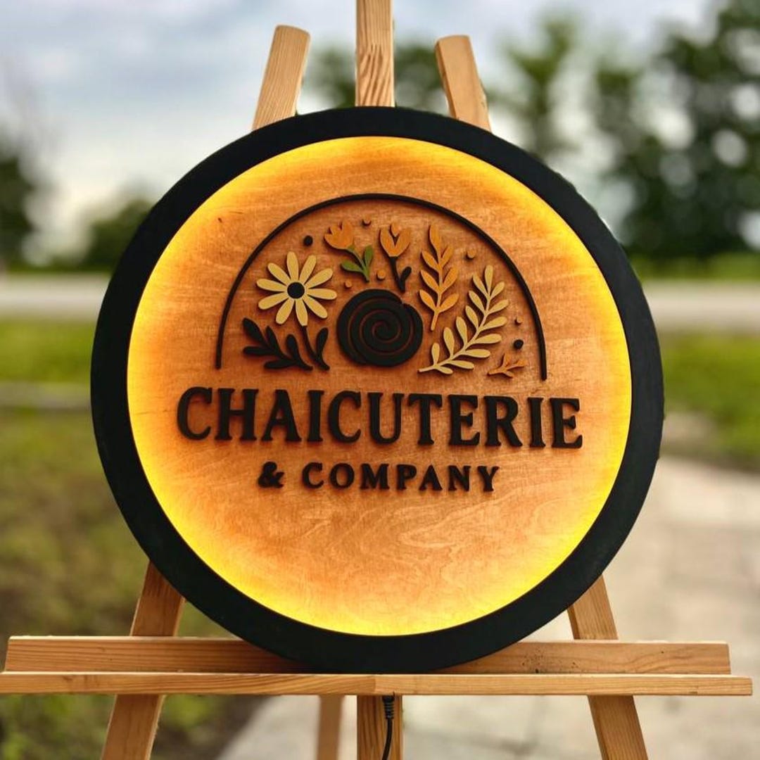 Custom Wooden LED Backlit Logo Your Brand as Light Art Functional Decor ...