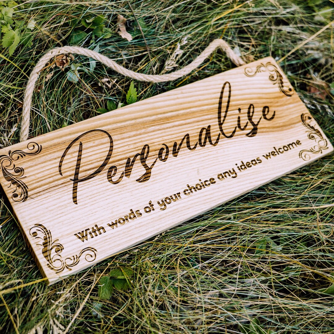 Custom Wooden Garden Sign Personalized Hanging Outdoor Sign With Rope ...