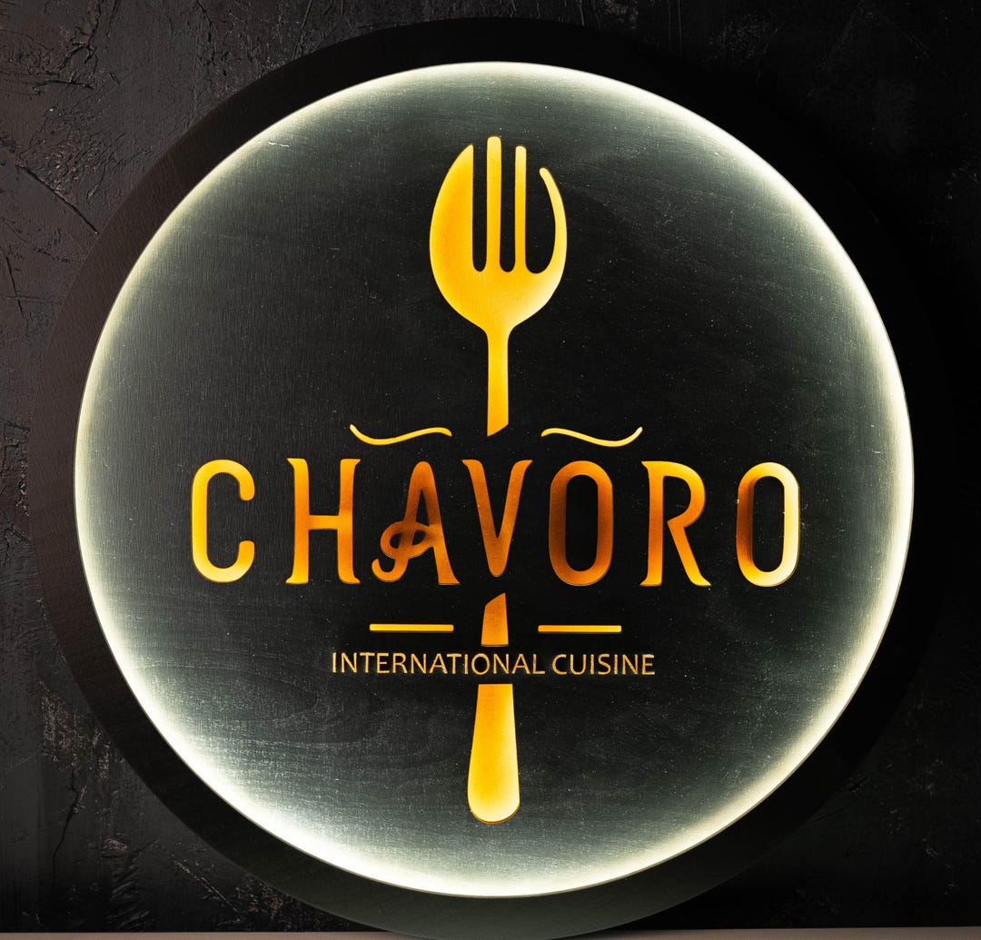 Wooden Logo 3D Custom Restaurant Wood Sign With Illumination Business ...