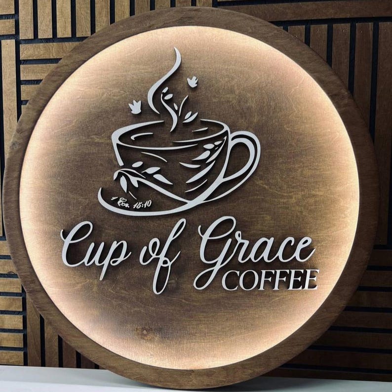 Custom Sign With LED Lighting | Lighted Sign for Business | Custom Cafe ...