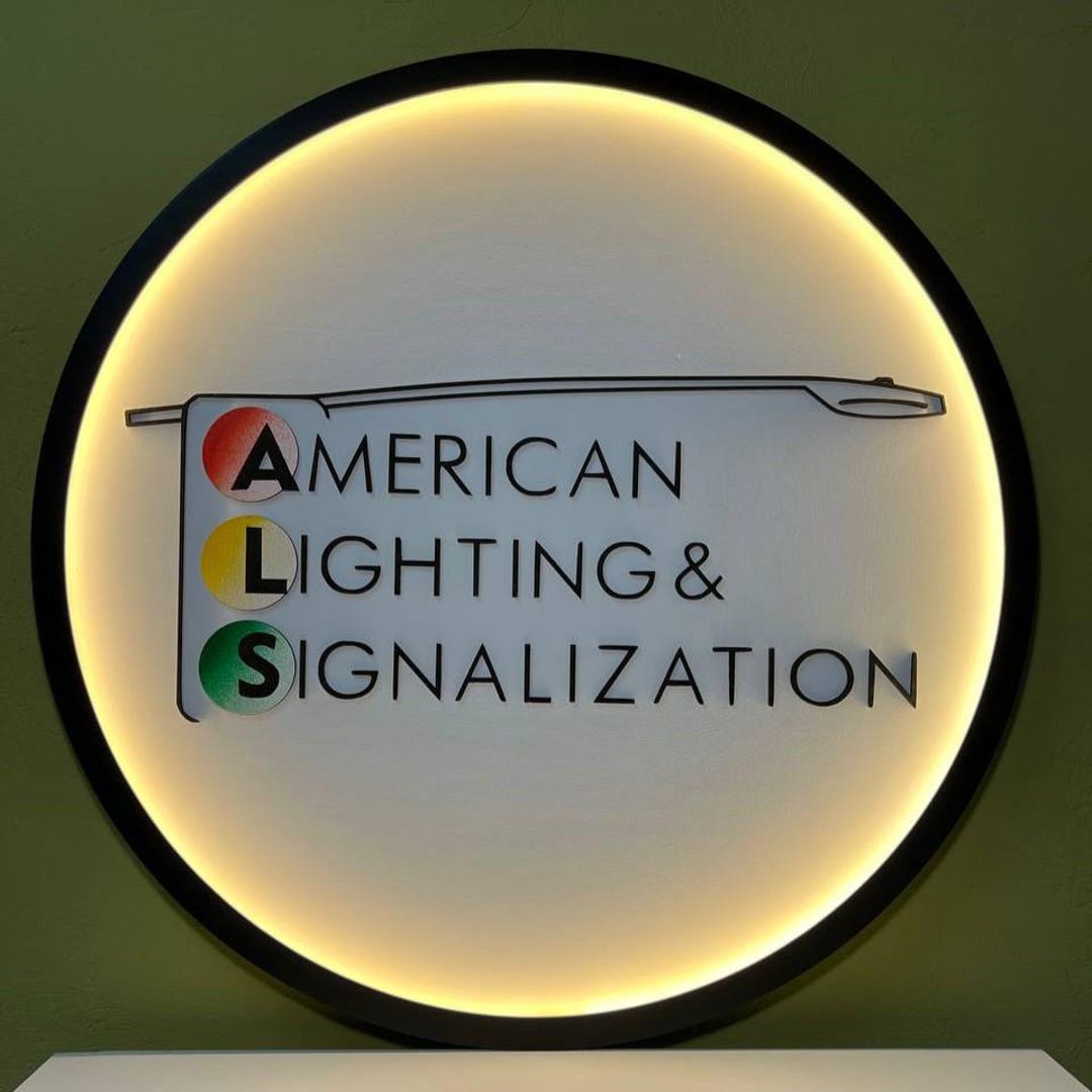 Custom 3D Logo | Handmade LED Backlit Logo | Round Natural Wood 3D Sign ...