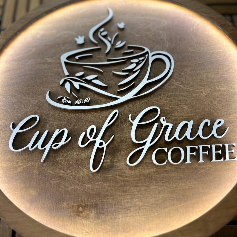 Custom Sign With LED Lighting | Lighted Sign for Business | Custom Cafe ...