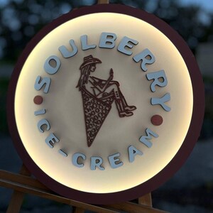 Custom 3D Logo Light-up Ice Cream Sign Ice Cream Advertising Sign ...
