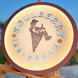 Custom 3D Logo Light-up Ice Cream Sign Ice Cream Advertising Sign ...