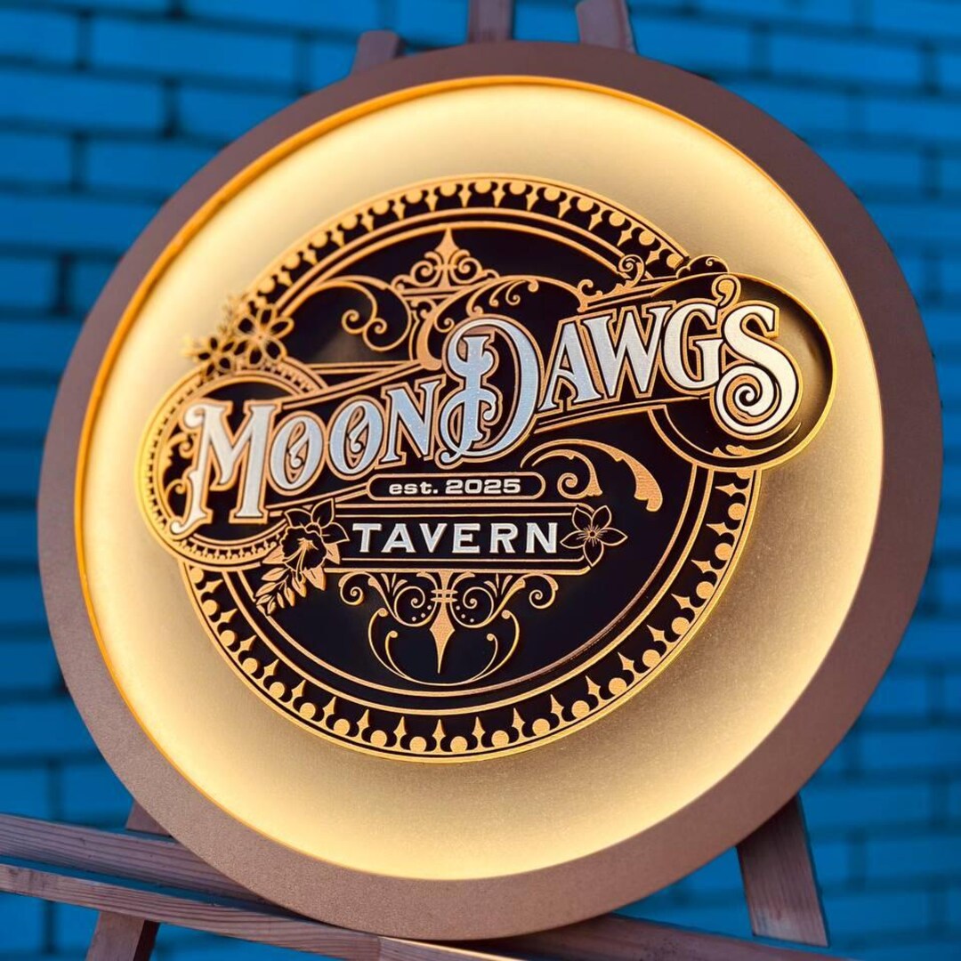 Wooden Tavern Sign. Wooden 3D Pub Sign. Lighted Restaurant Sign ...