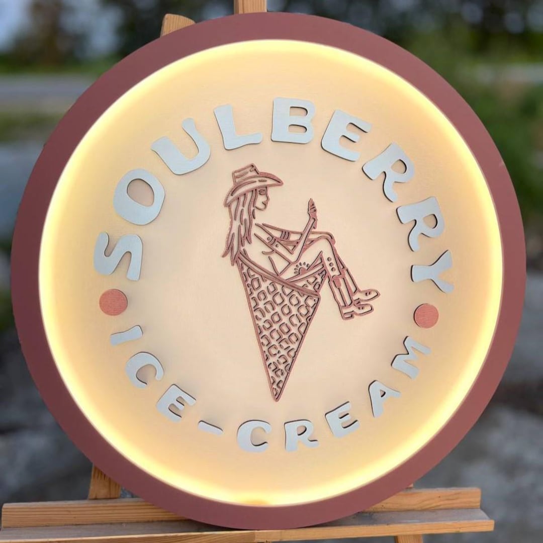 Custom 3D Logo Light-up Ice Cream Sign Ice Cream Advertising Sign ...