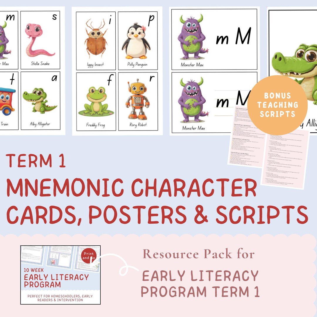Phonics Mnemonic Posters & Cards With Teaching Scripts | Initial Sound ...
