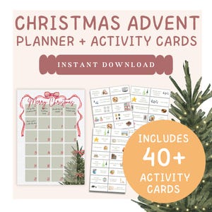 Printable Christmas Advent Calendar Planner & Activity Cards | Family ...