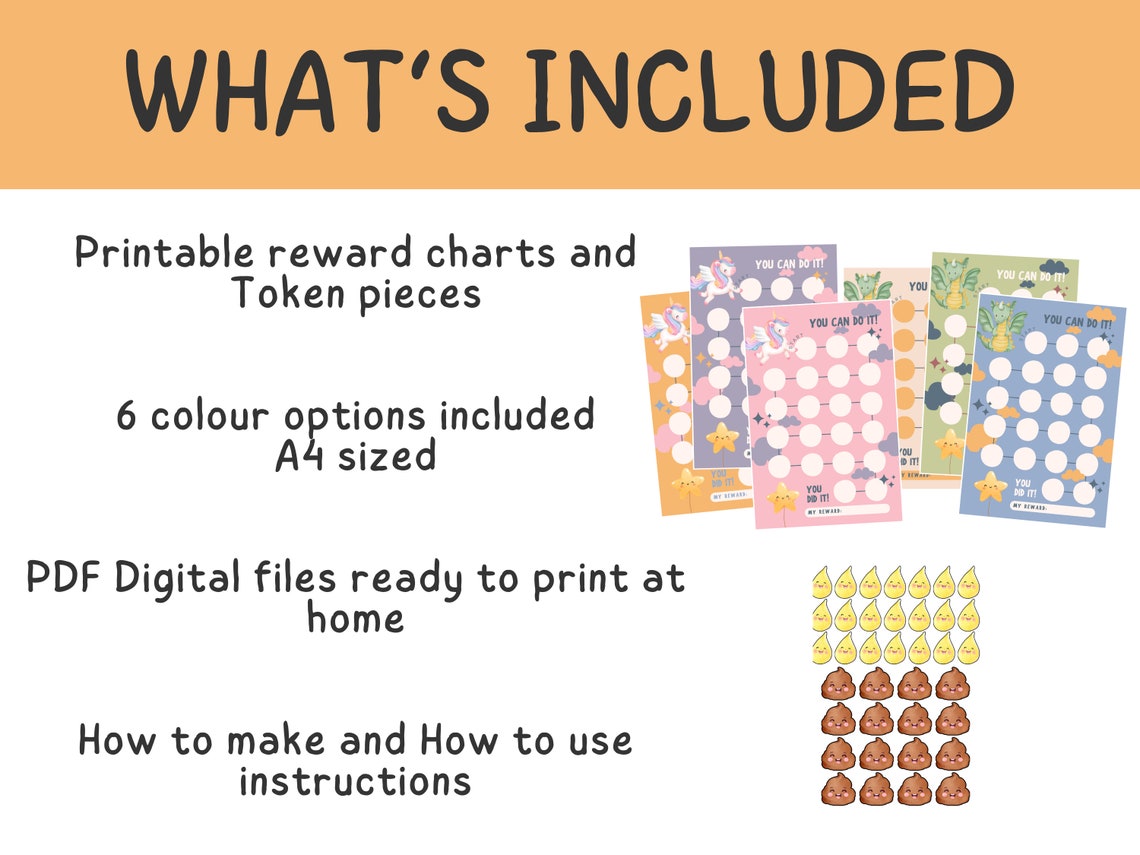 Printable Kids Toileting Reward Chart | Toilet Training | Stool ...