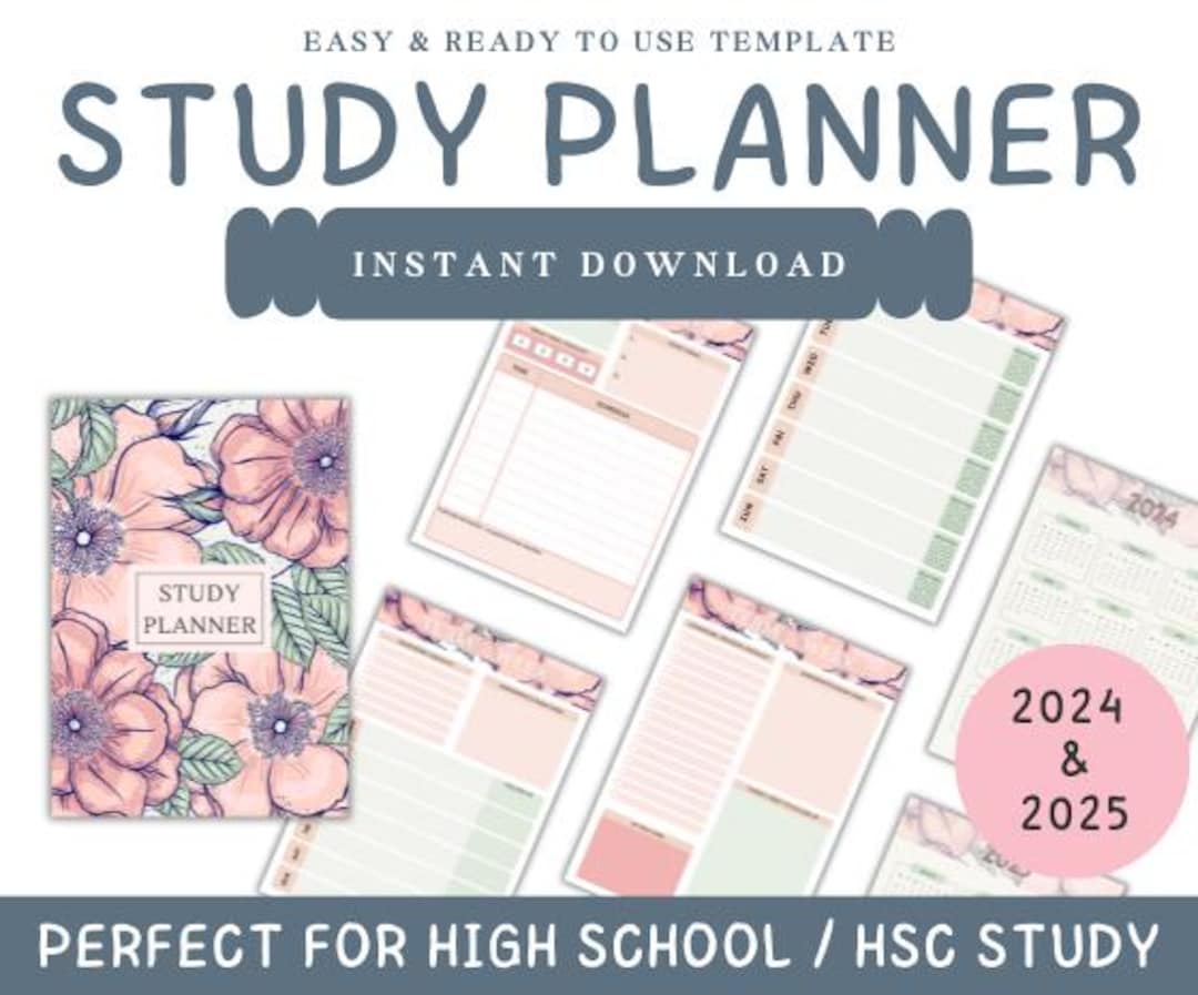 High School & HSC Study Planner | Weekly School Work Planner | Exam ...