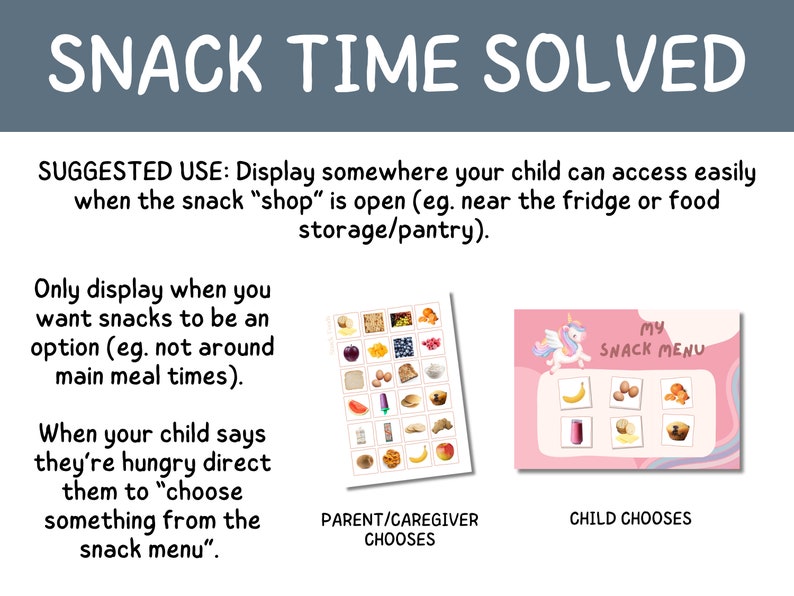 Snack Choice Menu | Food Choice Cards | Visual Food Chart | Menu Choice ...