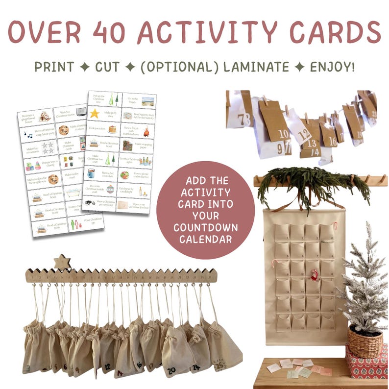 Printable Christmas Advent Calendar Planner & Activity Cards | Family ...